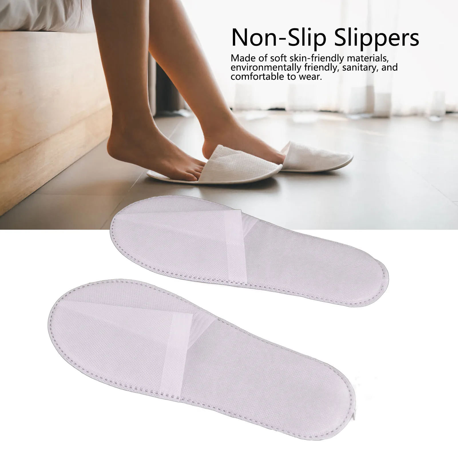 F5 25pair Unisex Disposable Slippers Portable Non-Slip Spa Guest Non ...