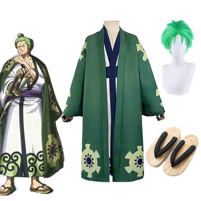 Anime One Piece Roronoa Zoro Cosplay Costume Wano Kuni Country Kimono ...