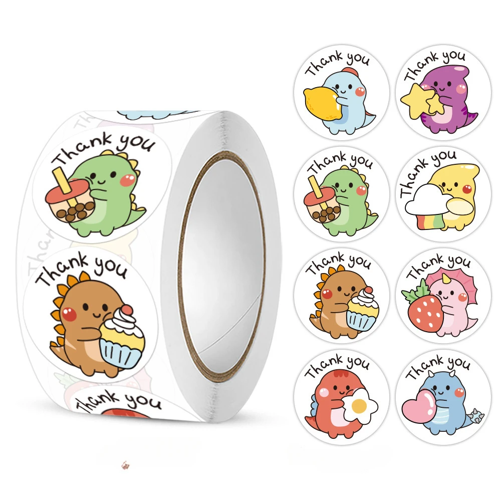 100-500Pcs-3cm-Korean-Cute-Animal-Thank-You-Stickers-Roll-for-Envelope ...