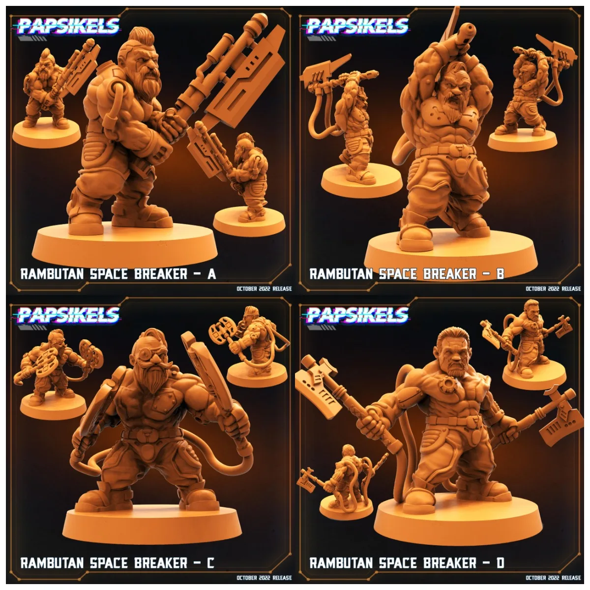 RAMBUTAN SPACE BREAKER Miniatures for 28mm 32mm Wargames DND D&D TRPG ...