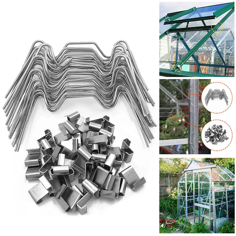 50/100pcs Greenhouse Glass Fixed Clip Stainless Greenhouse Glazing ...