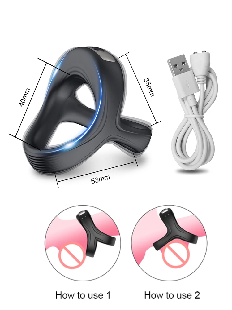 Anneau pour penis,Anneau de coq vibrateur en Silicone pour homme,jouet ...