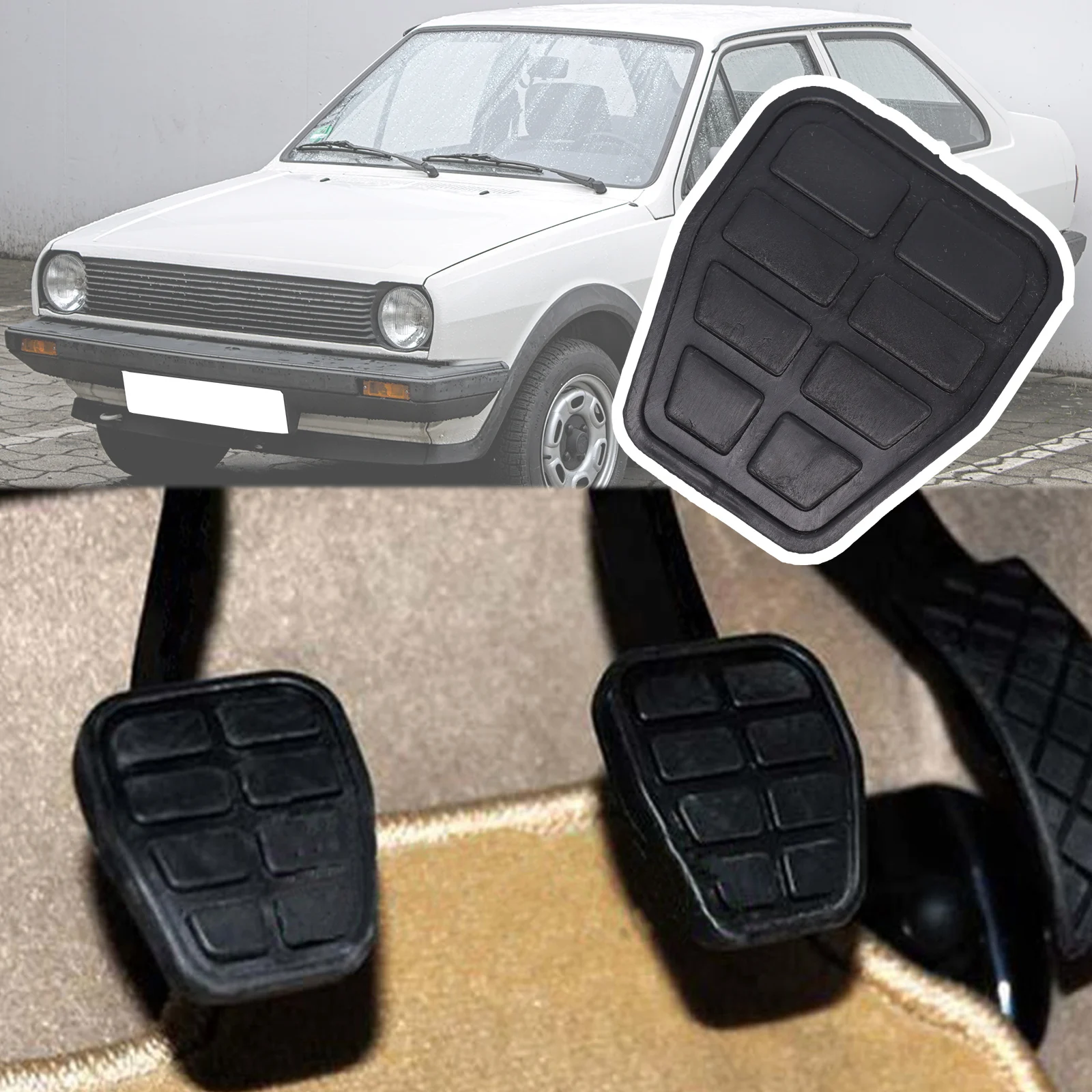 Rubber Brake Clutch Foot Pedal Pad For VW Polo 6N Mk2 86C 1981 1982 ...