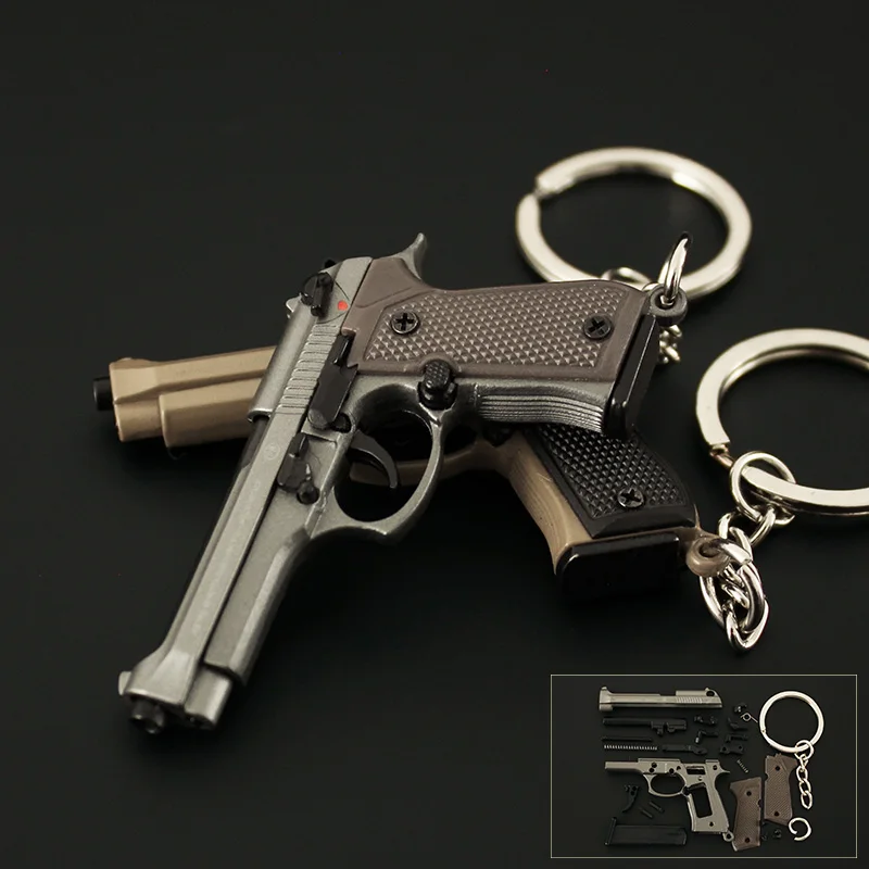 1-3-Mini-Glock-G17-Gun-Keychain-Beretta-92F-Metal-Pistol-Weapon-Model ...