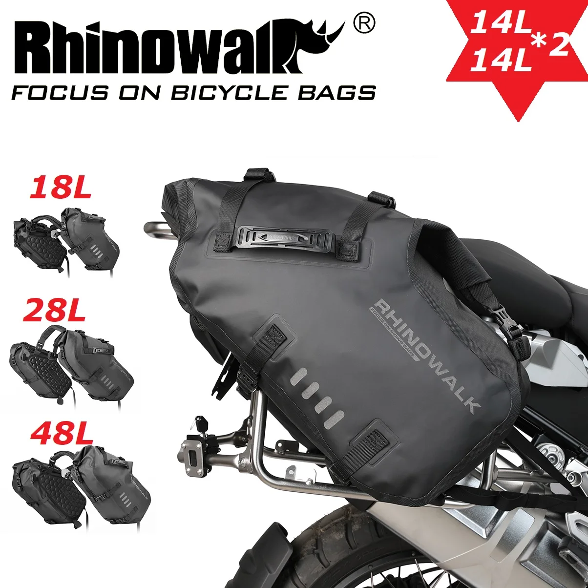 Rhinowalk-Motorcycle-Bag-48L-Waterproof-Saddle-Tail-Bag-2PCS-Universal ...