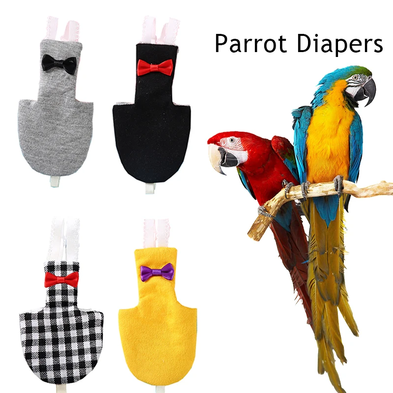 Bird-Parrot-Diaper-With-Bowtie-Cute-Cockatiel-Pigeons-Small-Medium ...