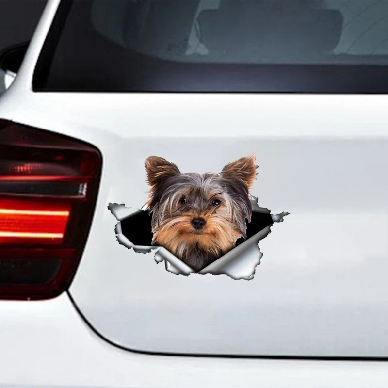 LYKX-Yorkshire-Terrier-Pet-Dog-Styling-Personality-Sticker-Torn-Metal ...