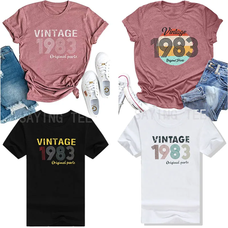 Vintage-1983-Shirts-Women-40th-Birthday-T-Shirt-Gifts-Idea-80s-Retro ...