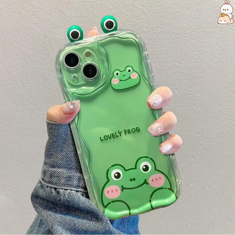 Whimsical 3D Frog Eyes Cat Ears Soft Phone Case Cover for Reno 11 F ...