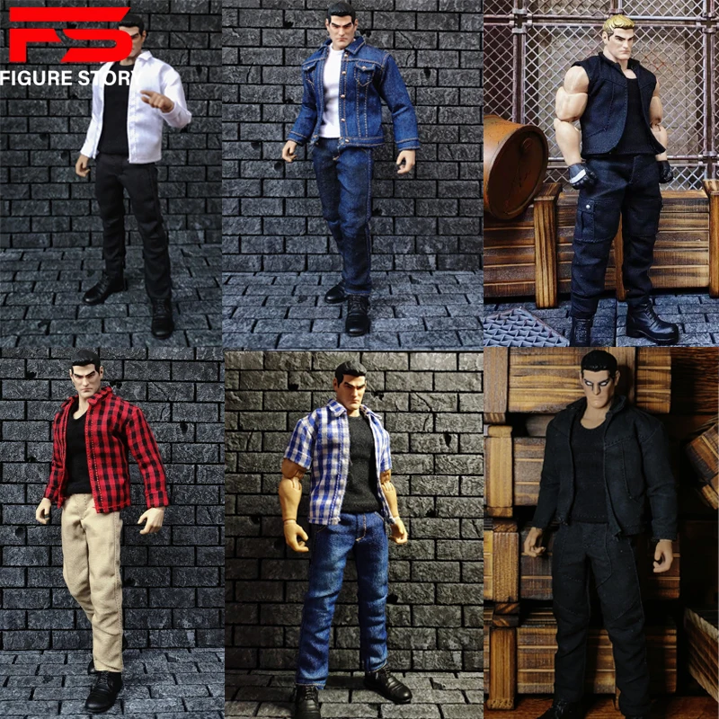 1-12-Scale-male-dolls-clothes-black-jacket-coat-shirt-vest-pants-jeans ...