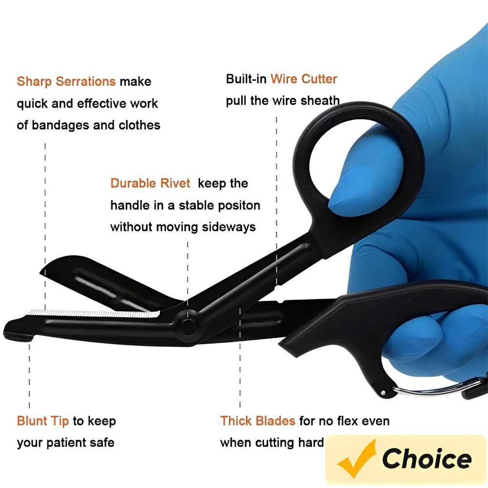 Survival-Rescue-Scissors-with-Fine-Teeth-Medical-Emergency-First-Aid ...