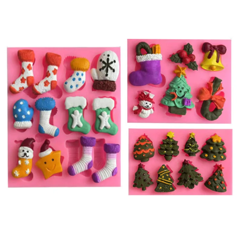 Christmas Series Fondant Silicone Mold, Sugar Paste Modeling Paste ...