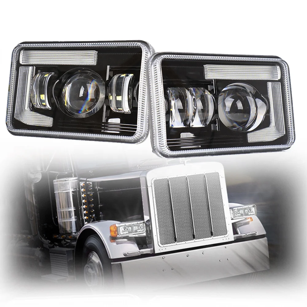 4x6-led-headlight-for-Kenworth-Accessories-T800-T400-T600-W900-W900B ...