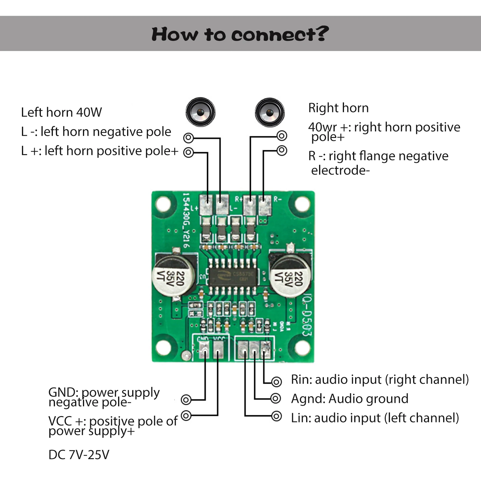 2*40W Mini Digital Power Amplifier Board for Stereo Audio Amplifier ...