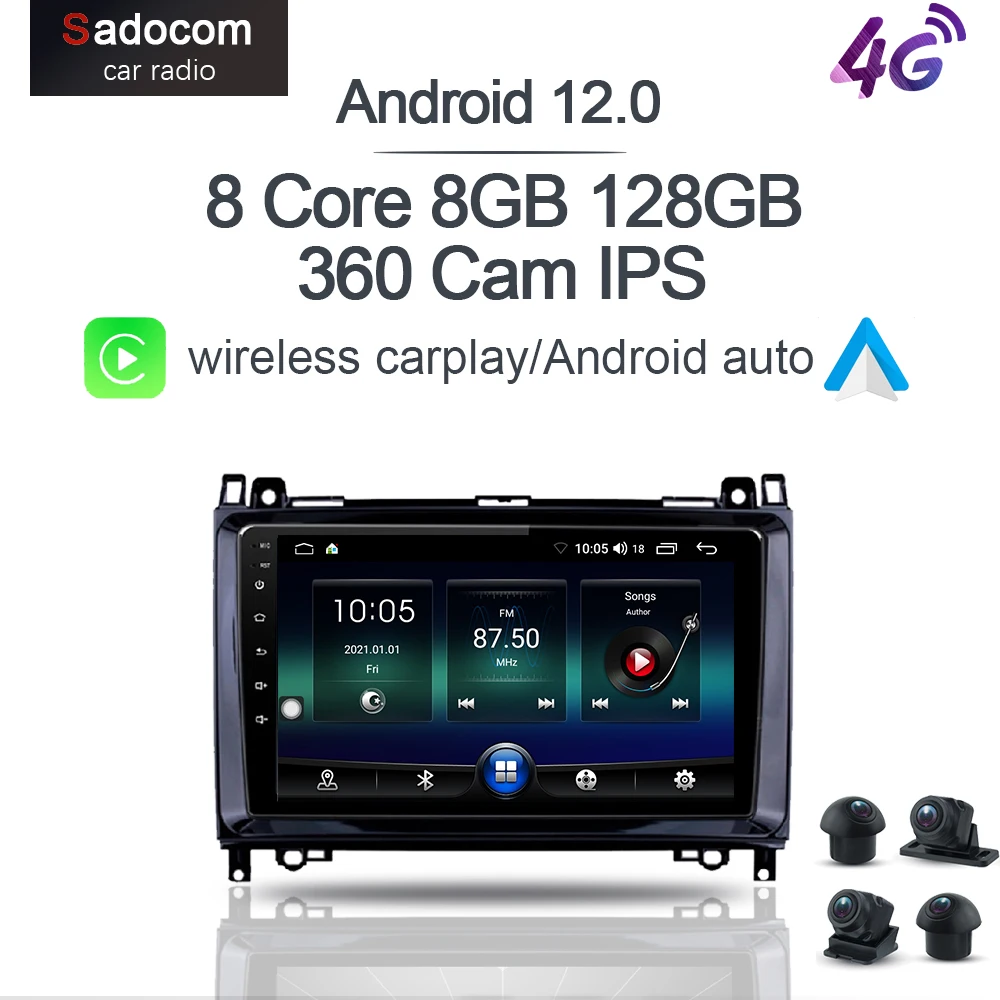 carplay 9" 4G LTE Android 12.0 128GB+8GB 8 Core car Radio Car DVD ...