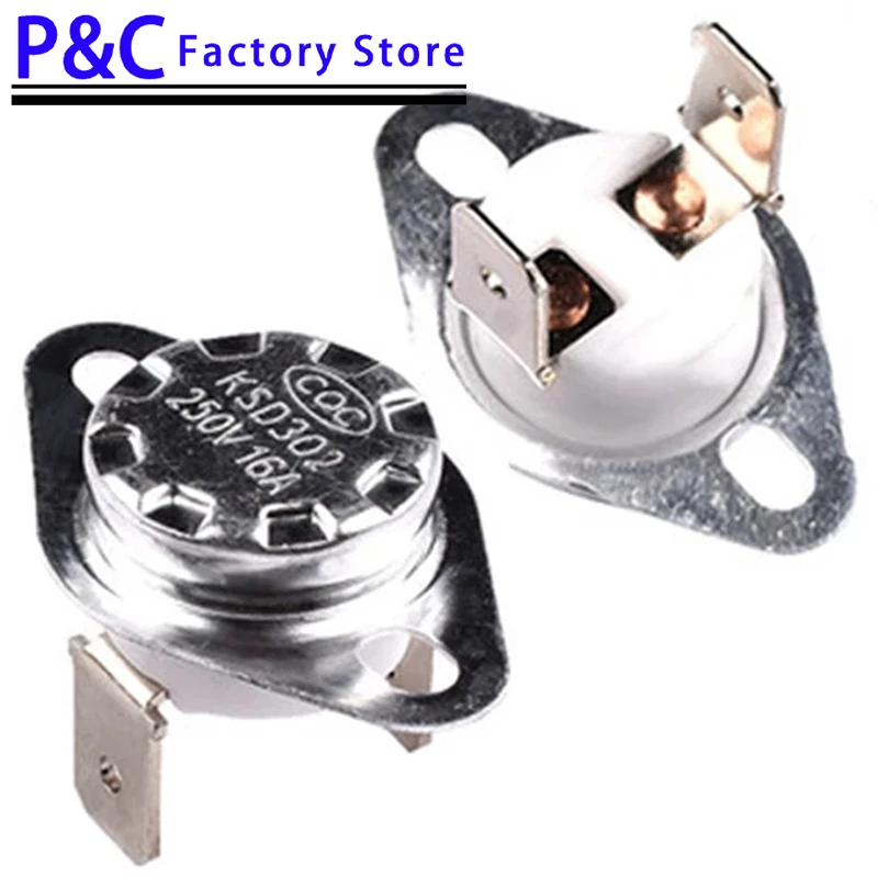 1PCS-KSD302-16A-250V-40-300-Degree-Ceramic-KSD301-Normal-Closed-Open-Temperature-Switch ...