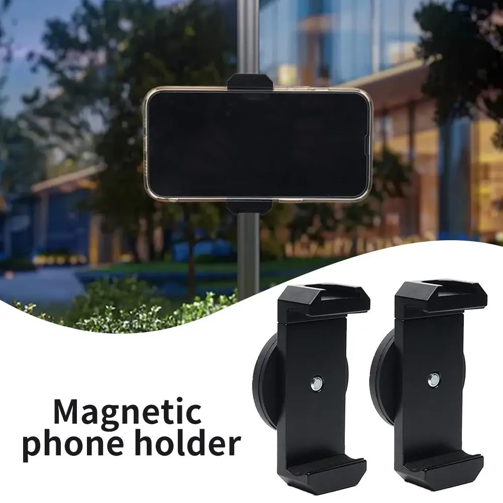 Magnetic Phone Holder Clamp Aluminum Alloy Magnet Smartphone Mount ...