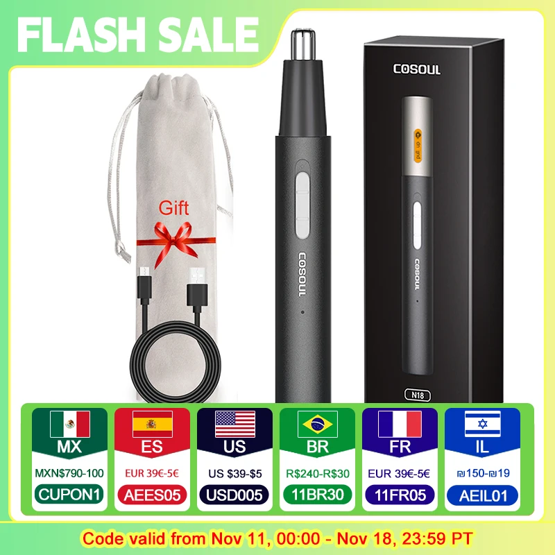 COSOUL-Nose-Hair-Trimmer-Electric-Rechargeable-Nose-Trimmer-Men-Shaver ...