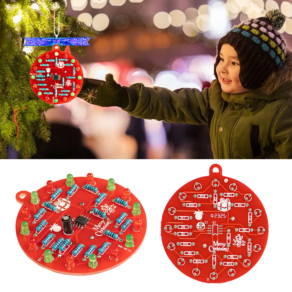 LED-Tree-Decoration-PCB-Crcuit-Ornaments-Soldering-Kit-Red-and-Green ...