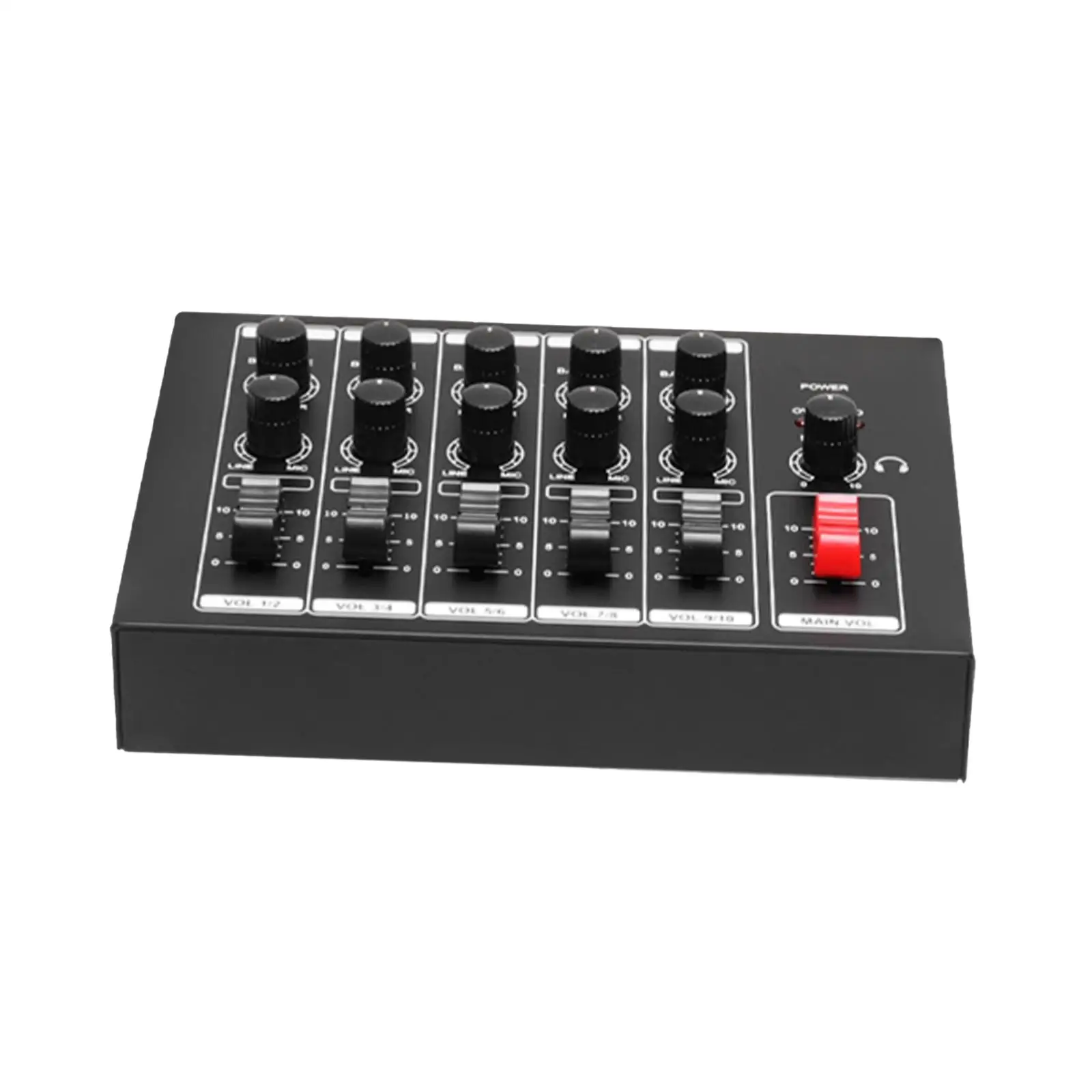 Audio-Mixer-Low-Noise-Independent-Volume-Control-5-Input-1-Output-DC-9V ...
