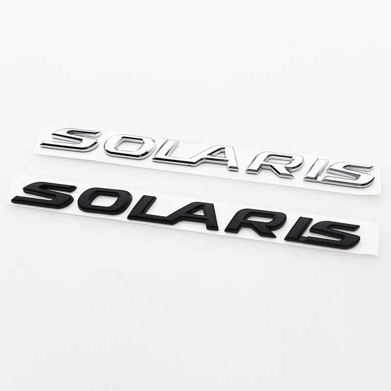 1pcs 3D solaris Car logo Fender side sticker Rear Bumper tail door ...