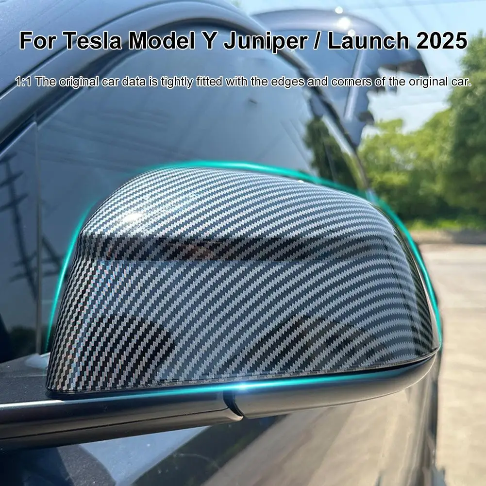 Real Carbon Fiber Rear View Mirrors Cover For Tesla Model Y Launch 2025 ...
