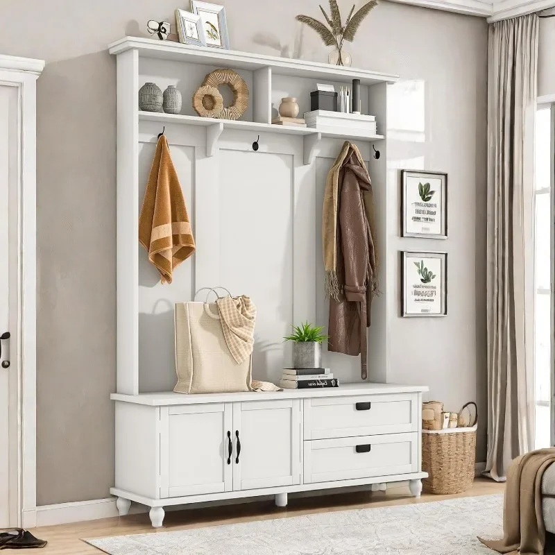 Coat-rack-with-bench-and-shoe-cabinet-Coat-rack-with-bench-Modern-coat ...