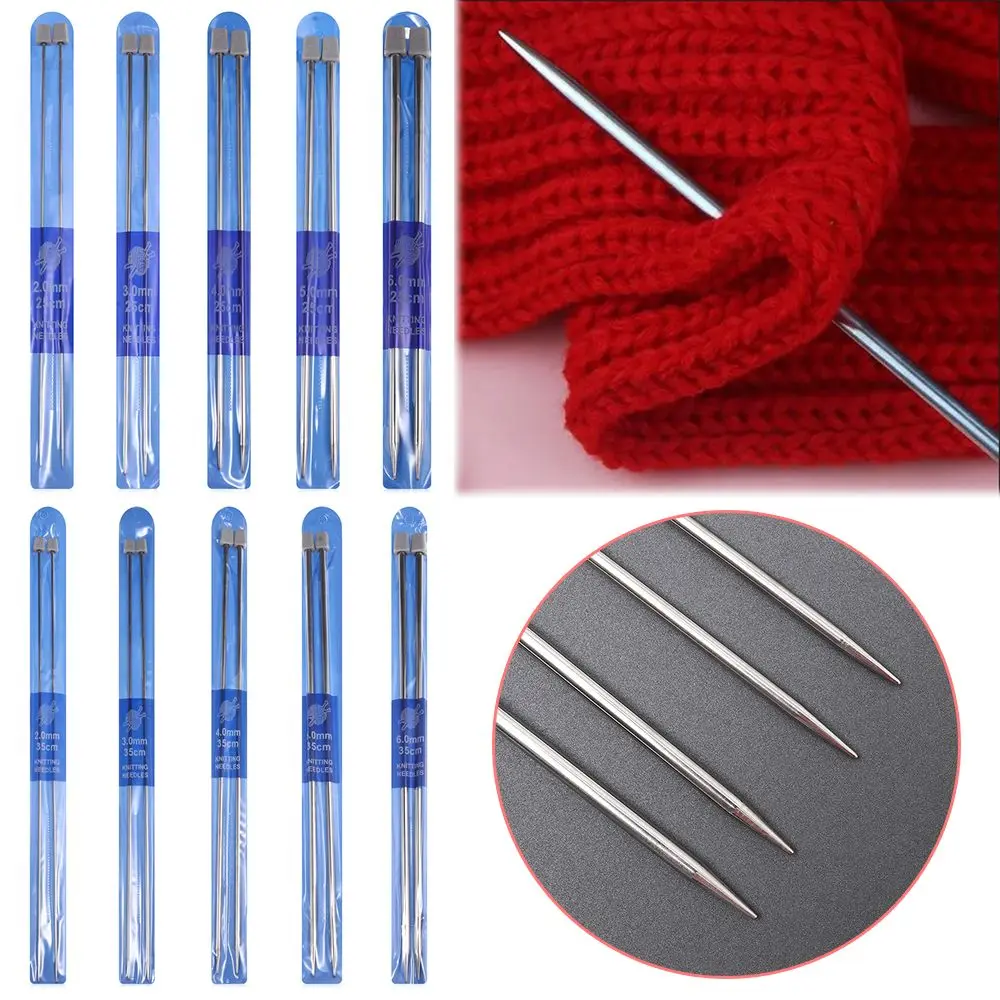 2Pcs/Set Stainless Steel Straight Knitting Needles DIY Sweater Weave ...