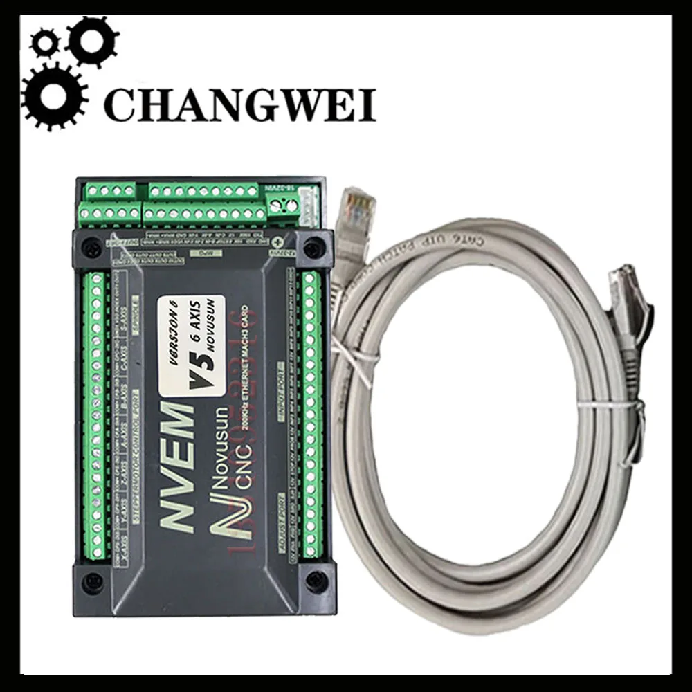 최신 CNC 모션 컨트롤러 NVEM V2 업그레이드 V5 3 축 4 축 5 축 6 축 mach3 제어 카드 이더넷 인터페이스 ...