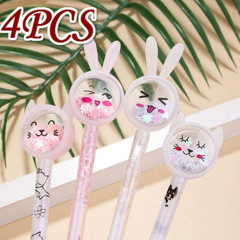 4PCS-Rabbit-Cat-Ear-Gel-Pen-0-5mm-Novelty-Student-Gel-Pens-Lovely ...