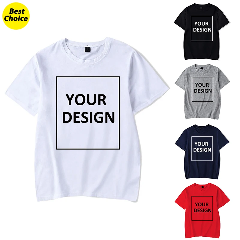 Custom-Print-T-shirt-for-Men-Women-Customized-Logo-Pattern-Tshirt ...