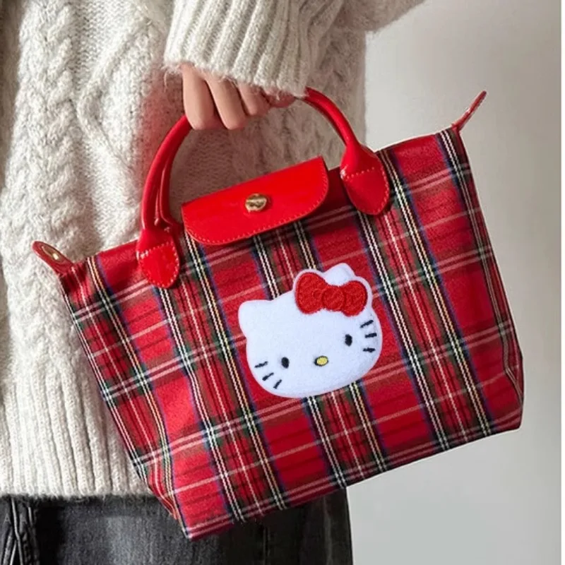 MBTI-Hello-Kitty-Womens-Handbag-Plaid-Fashion-Y2k-Canvas-Vintage ...
