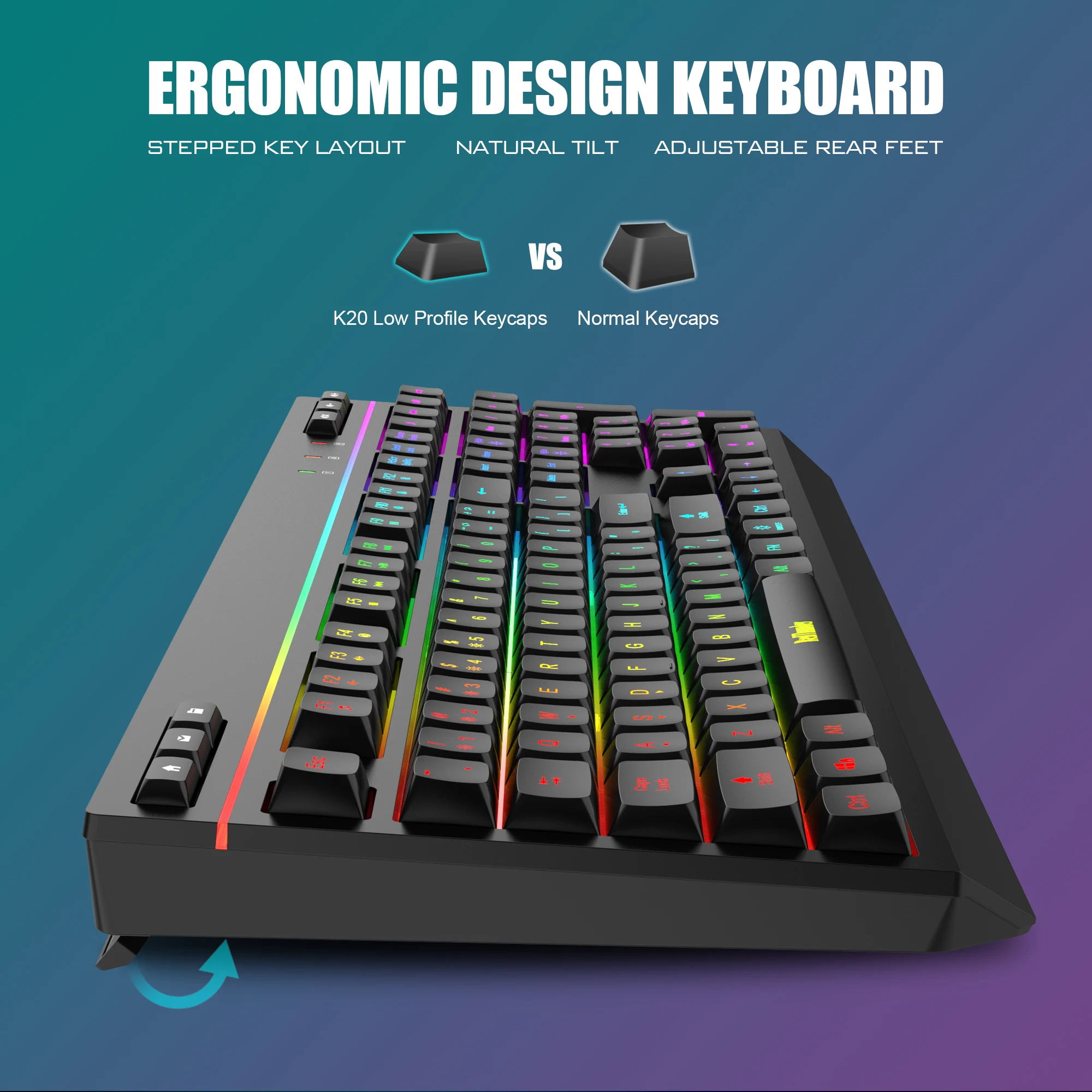 RedThunder K20 Wireless Keyboard and Mouse Combo Full Size Keyboard ...