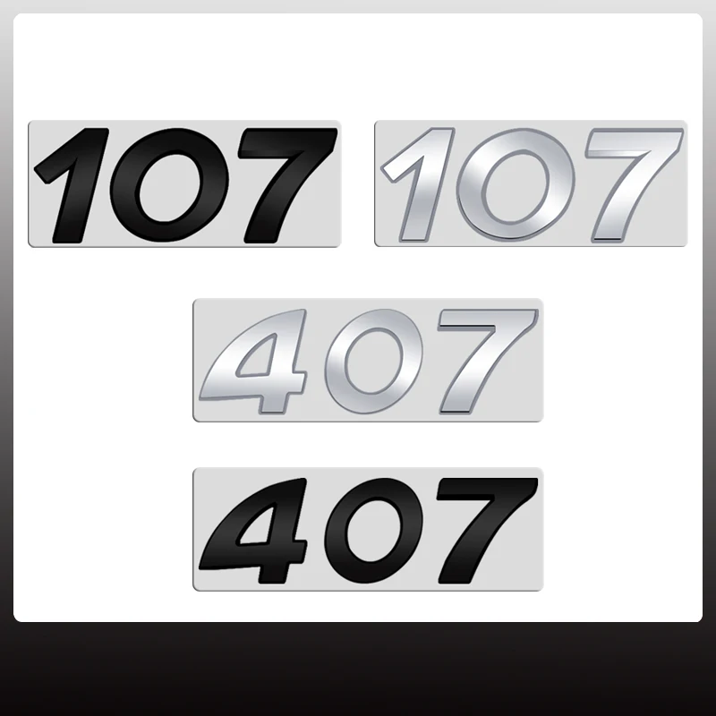 1pcs-For-Peugeot-107-407-Lettering-Sticker-Car-Badge-Logo-3D-Metal ...
