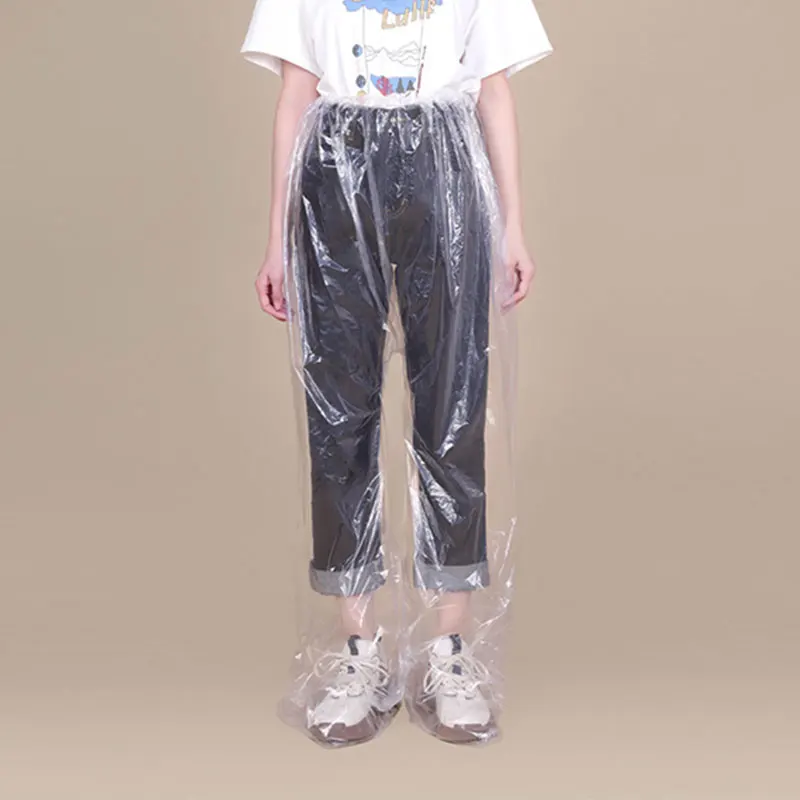 10Pcs-Disposable-Rain-Pants-Thickened-Pack-Foot-Drift-Waterproof-Split ...