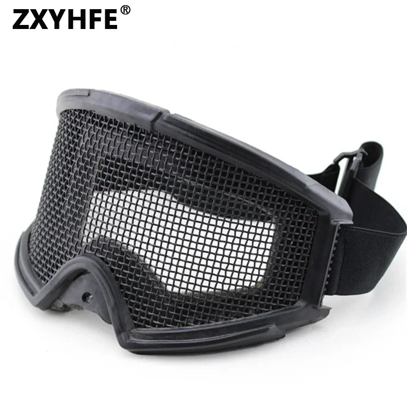 ZXYHFE-Tactical-Hunting-Goggles-Eyewear-Steel-Wire-Mesh-CS-Wargame ...