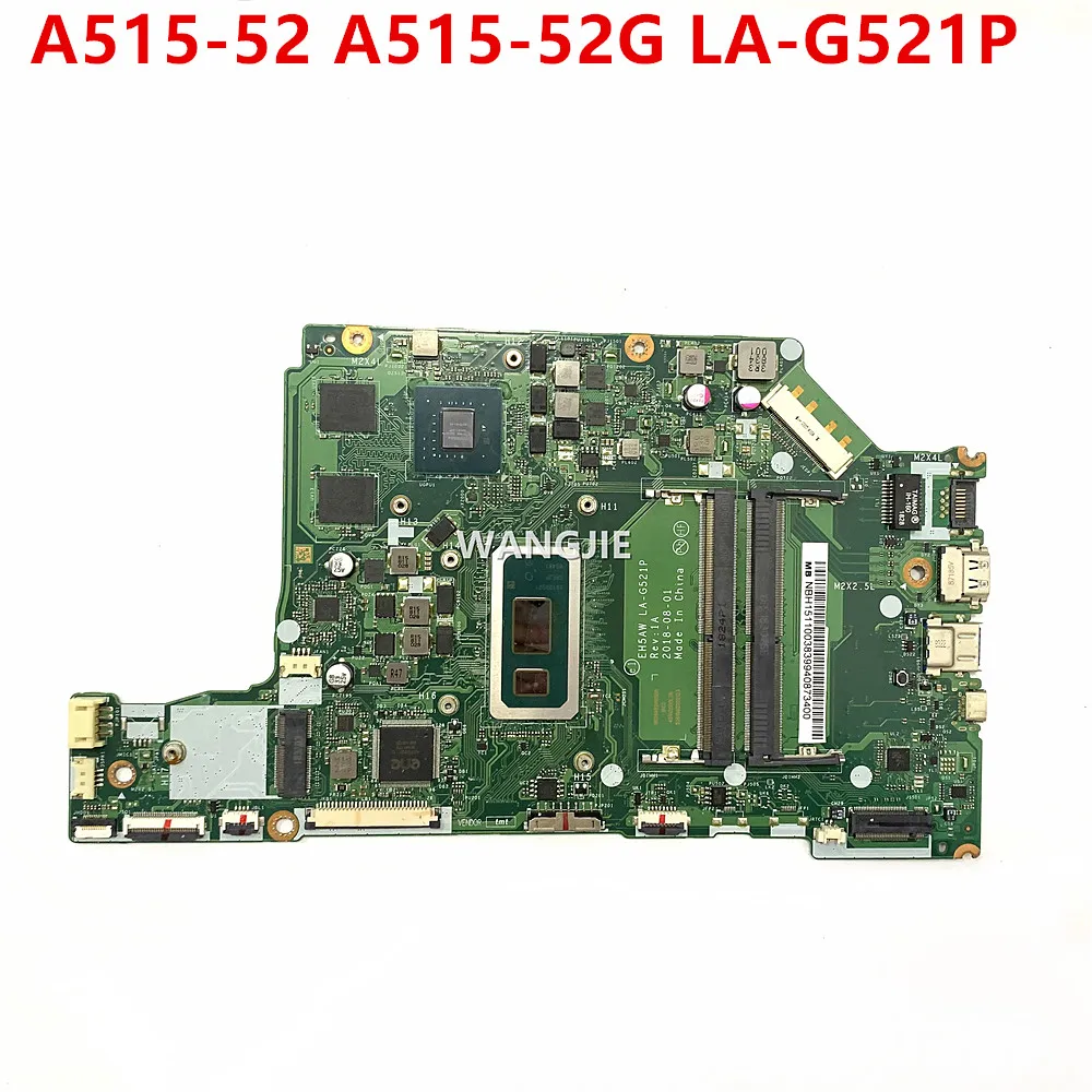 For-Acer-Aspire-A515-52-A515-52G-Laptop-Motherboard-EH5AW-LA-G521P-With ...