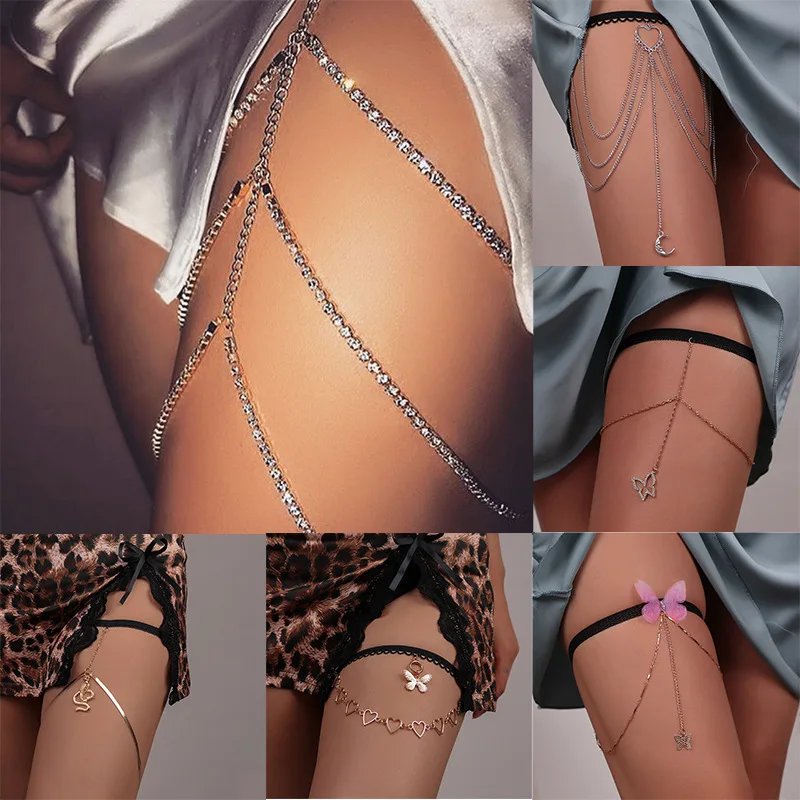 Boho-Rhinestones-Leg-Thigh-Chain-Shiny-Women-Sexy-Body-Chain-Leg-Thigh-Harness-Jewelry-Beach ...