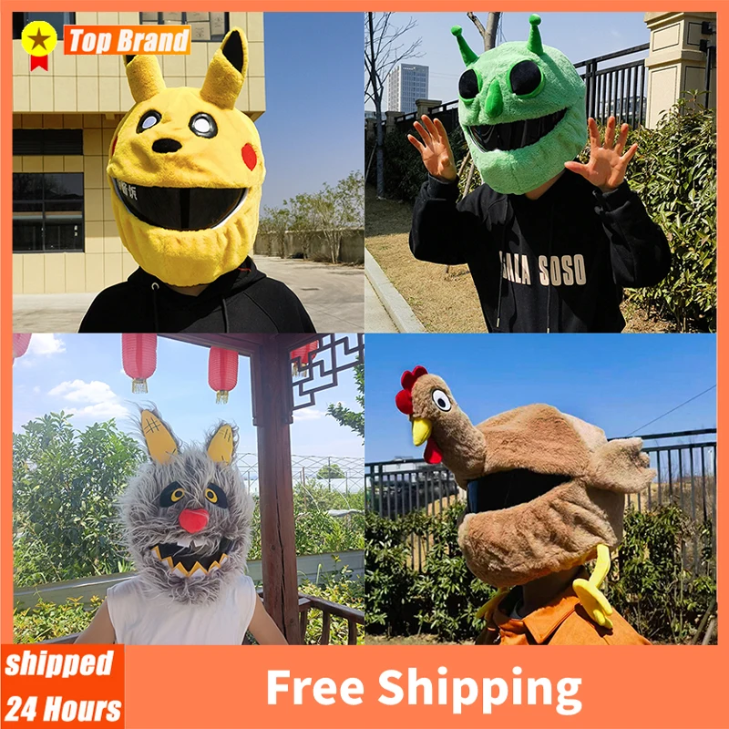 Helmet Protection Headgear Cover Cartoon Fluffy Plush Set For ...