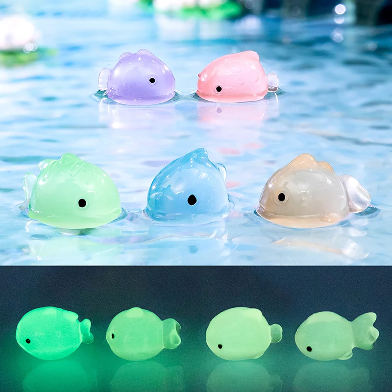 Cute-Micro-Landscape-Luminous-Colorful-Little-Fat-Fish-Resin-Ornaments ...