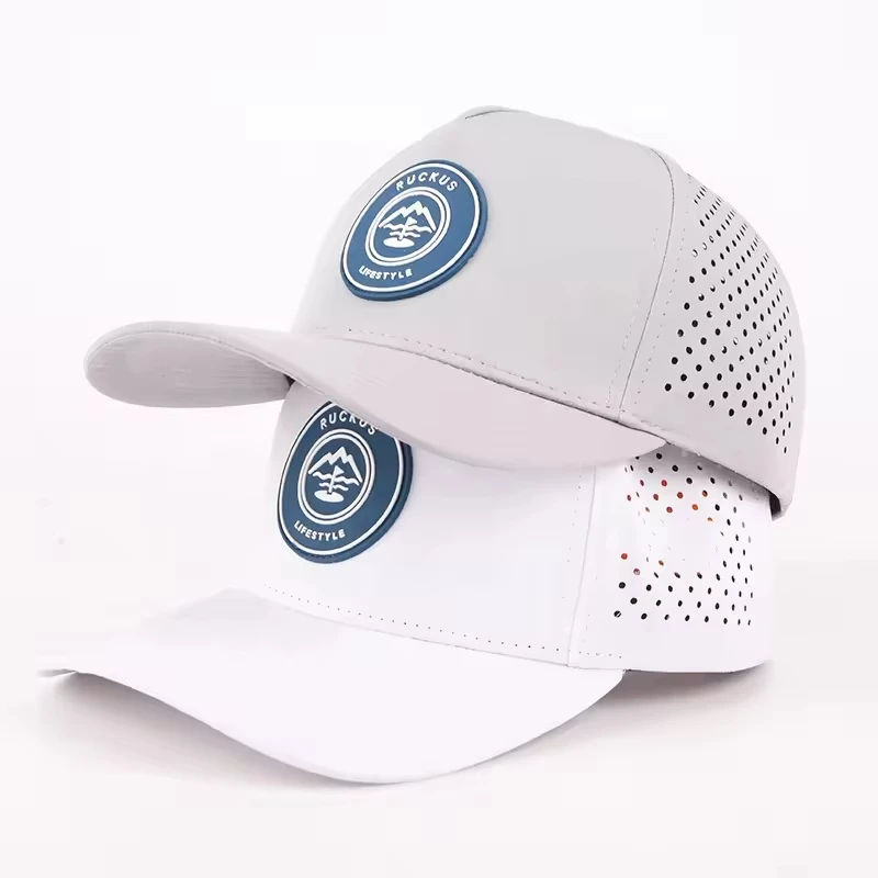 Custom-5-Panel-Rubber-Patch-Logo-Baseball-Cap-Waterproof-Laser-Cut ...