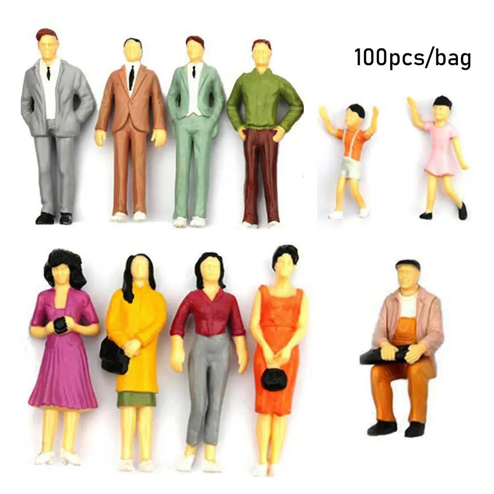 100pcs 1:100/1:150/1:75/1:50 Scale People Figures Abs Model Building ...