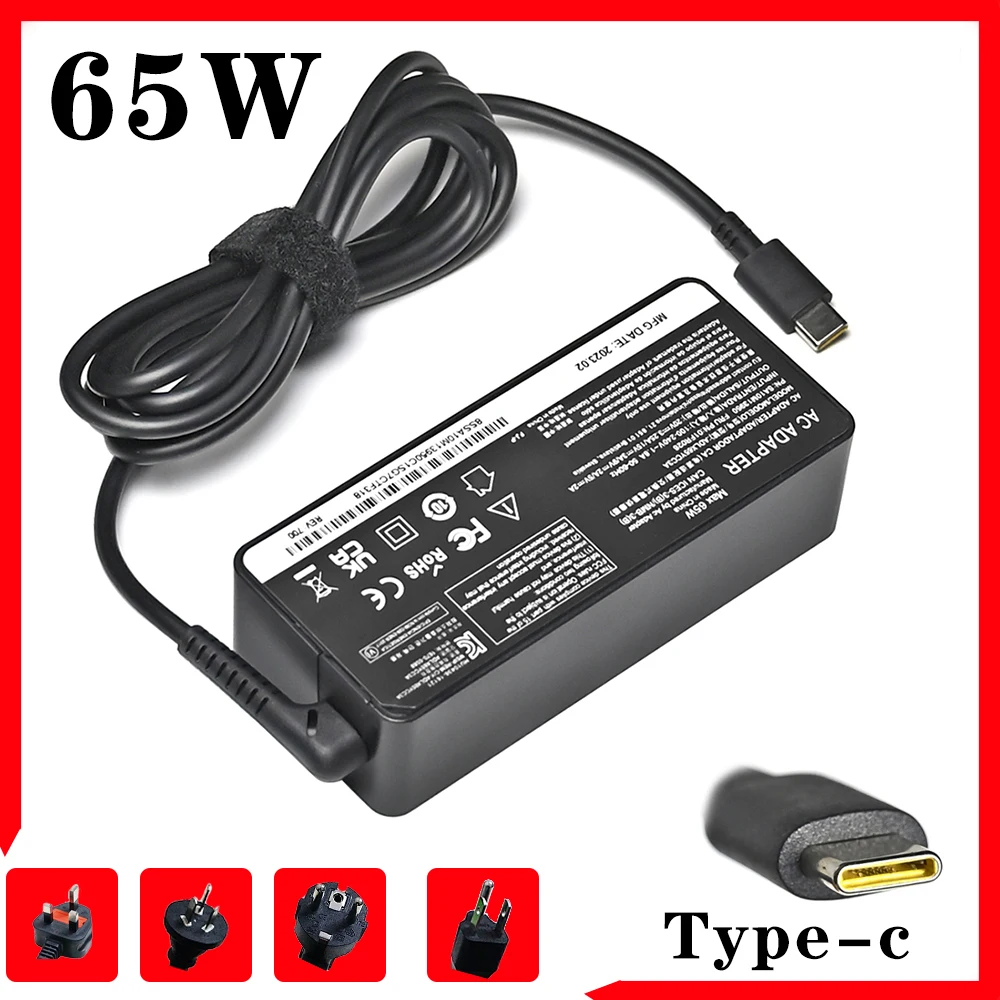 Reletech-65W-USB-C-Laptop-Charger-Power-Adapter-For-Lenovo-ThinkPad-Hp ...