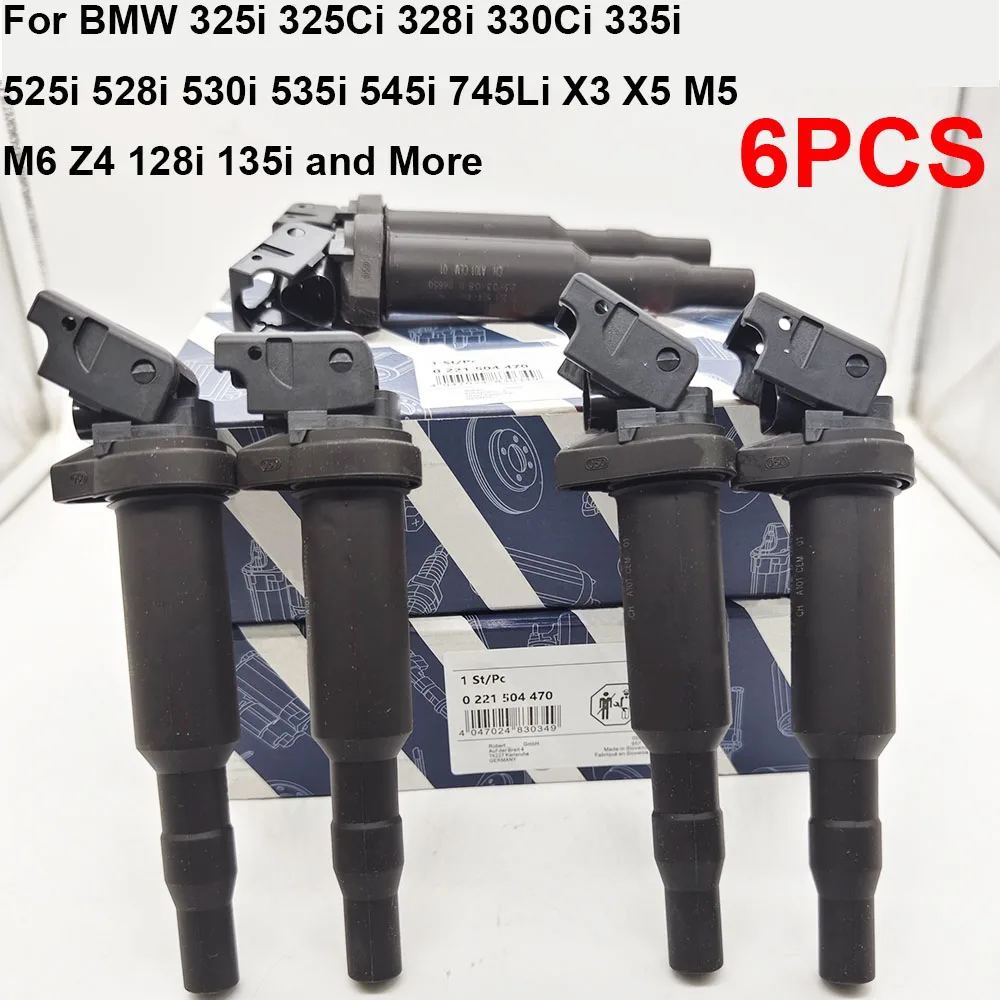 6PCS-0221504470-Ignition-Coils-12138616153-12137594937-For-B-OSCH-For-B ...