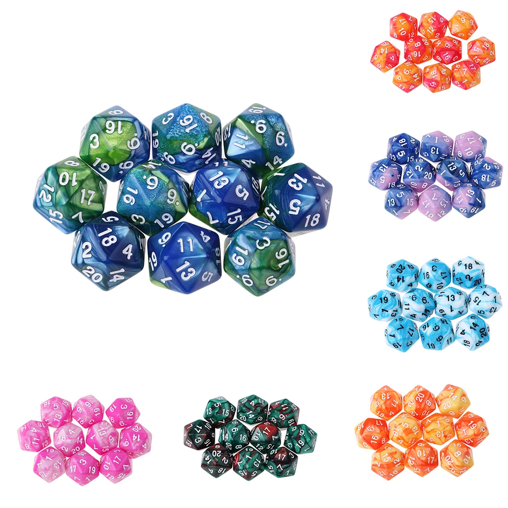 10pcs-20-Sided-D20-Dice-Polyhedral-Dices-Numbers-Dials-Desktop-for-D-D ...