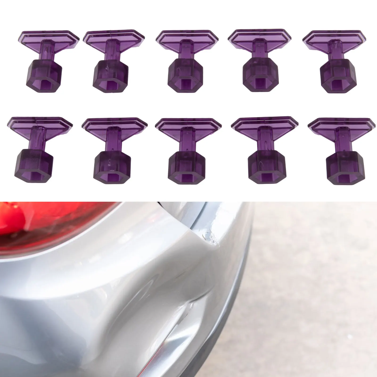 10Pcs-Car-Puller-Tabs-Purple-Puller-Tabs-Paintless-Dent-Repair-Tabs ...