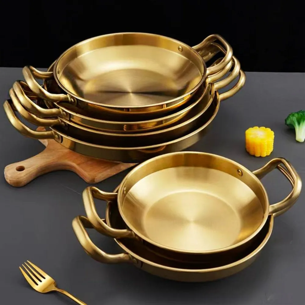 Kitchen Stainless Steel Seafood Rice Pot Home Cooking Paella Pan Picnic ...