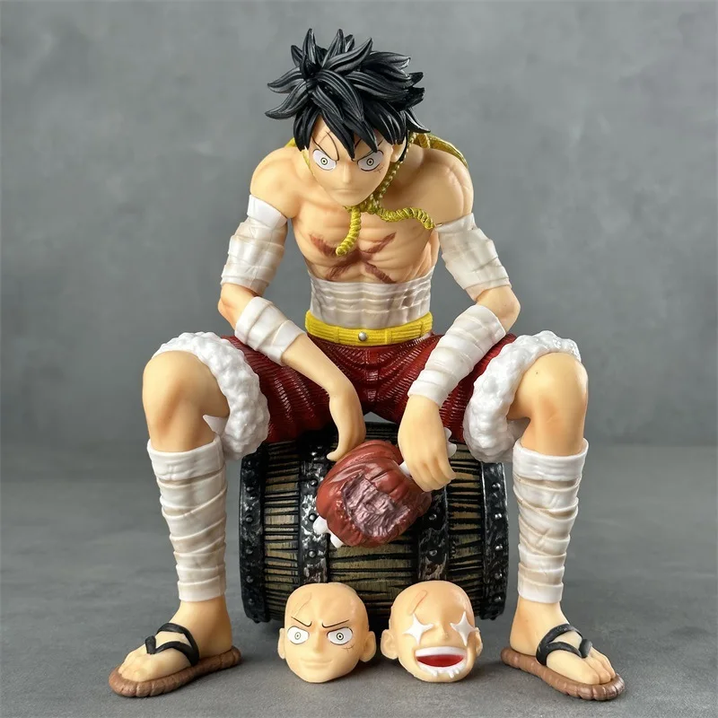 ONE-PIECE-Monkey-D-Luffy-Sitting-Position-Wine-Barrel-Eat-Meat-Luffy ...
