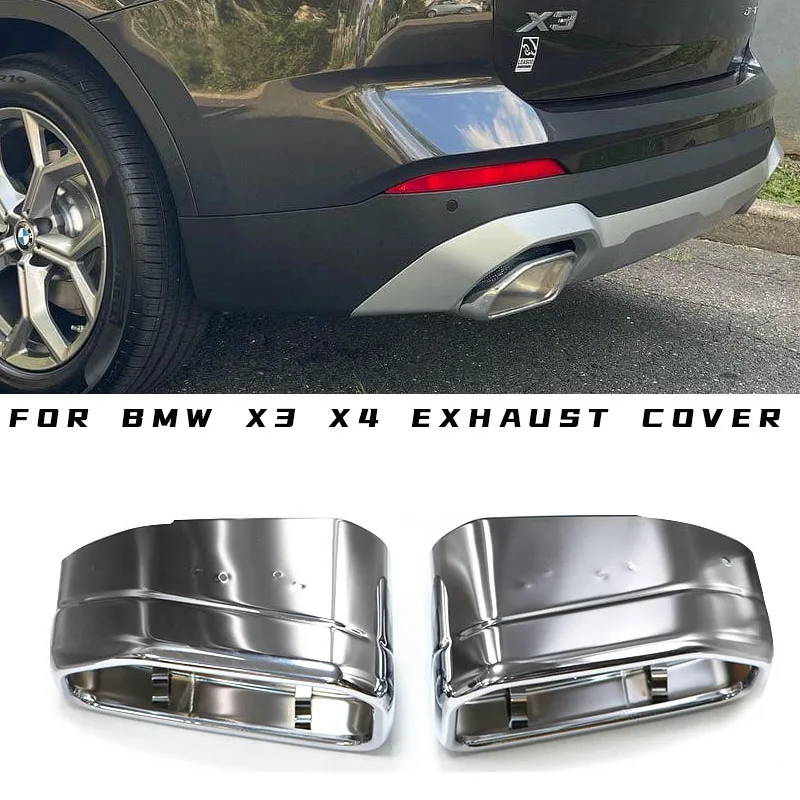 Car-Stainless-Steel-Exhaust-Tip-Square-Exhaust-Pipe-For-BMW-X3-LCI-G01 ...