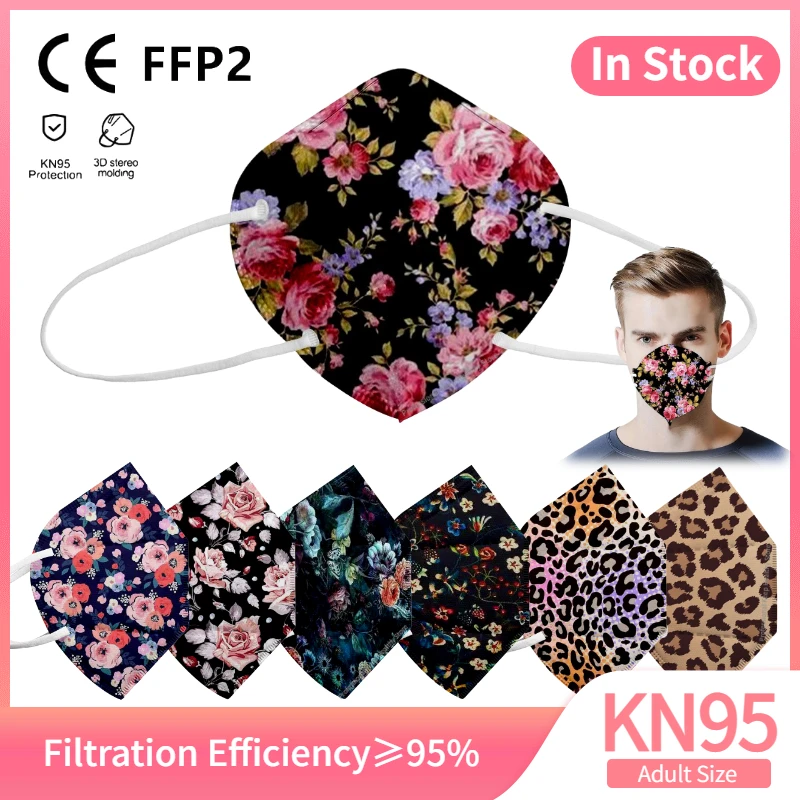 10-50Pcs-Adult-flowers-print-ffp2mask-Kn95-CE-Face-Mask-Mascarilla-fpp2 ...